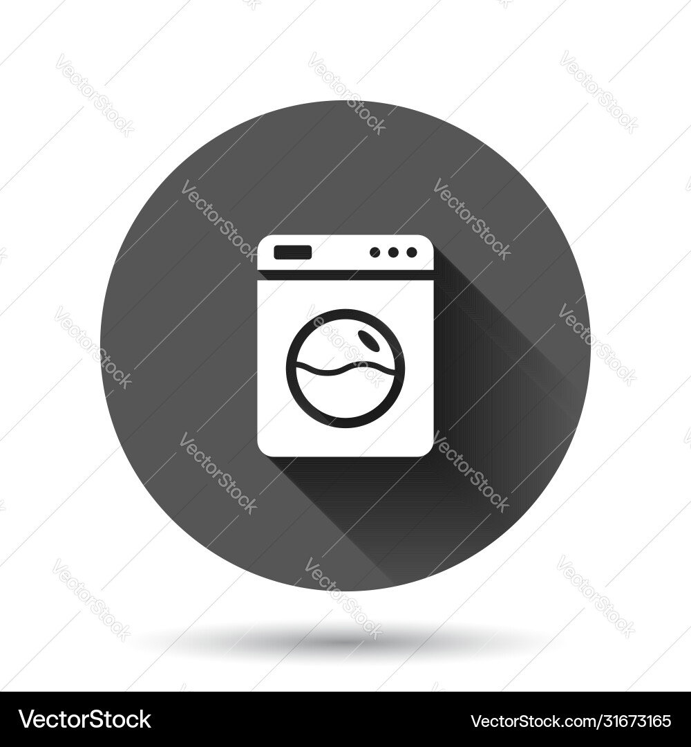 Washing machine icon in flat style washer Vector Image