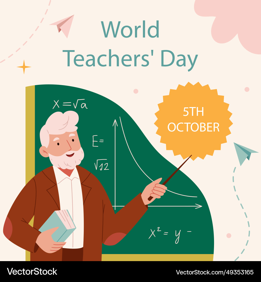 World teachers day celebration isolated on white Vector Image