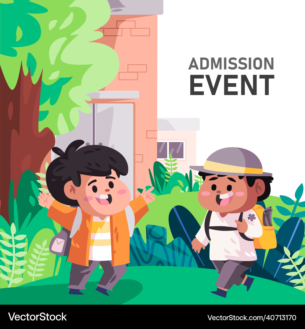 Admission event school poster flyer back Vector Image