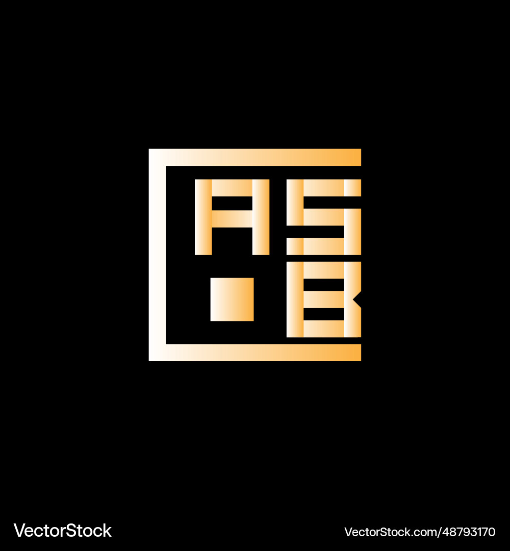 Asb letter logo design simple and modern Vector Image