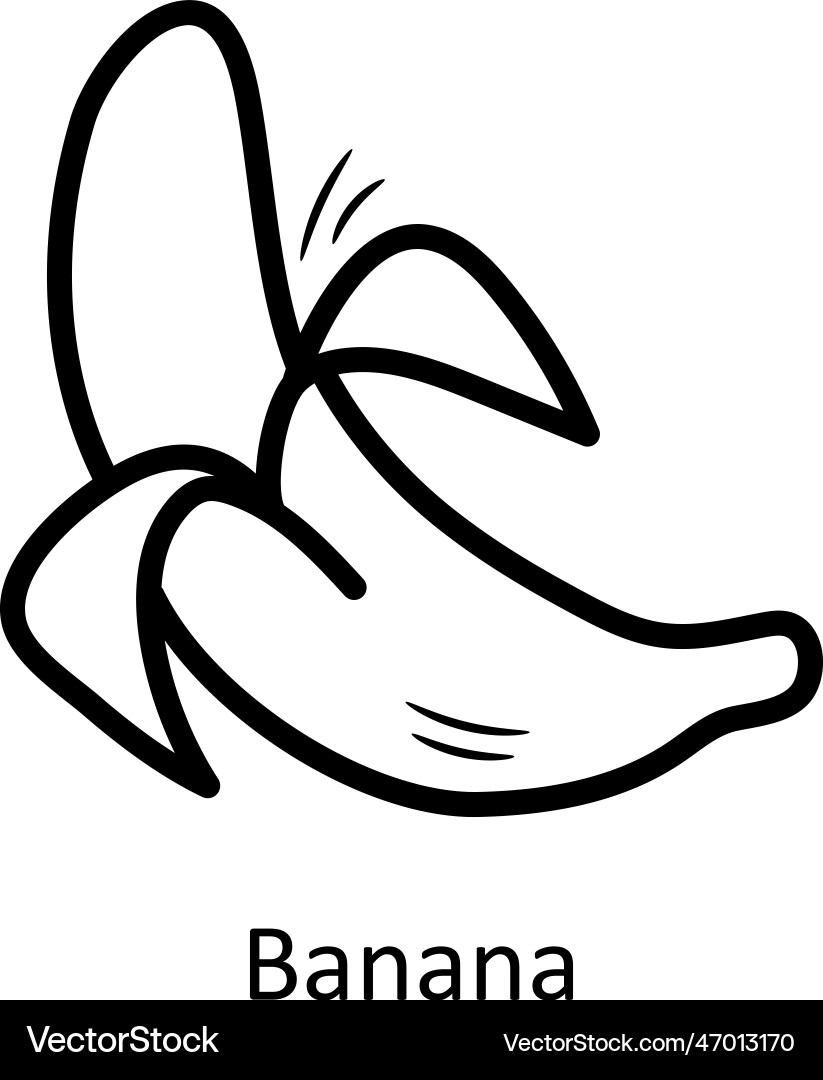 Banana outline icon design fo Royalty Free Vector Image