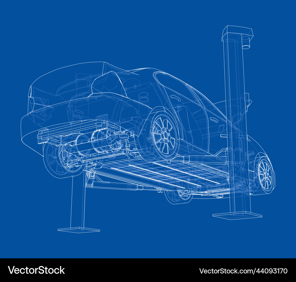 Car lift stand tower with Royalty Free Vector Image