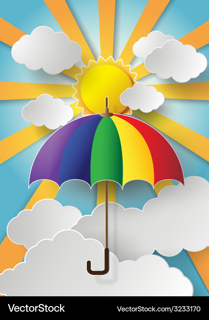 Colorful Umbrella Royalty Free Vector Image Vectorstock
