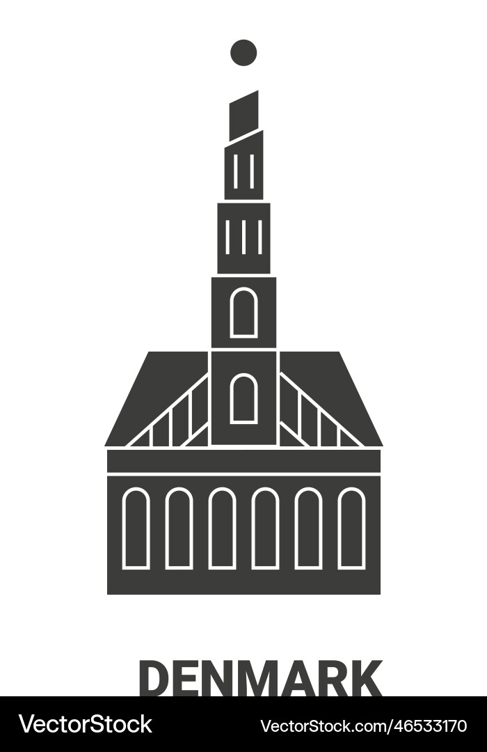 Denmark travel landmark Royalty Free Vector Image
