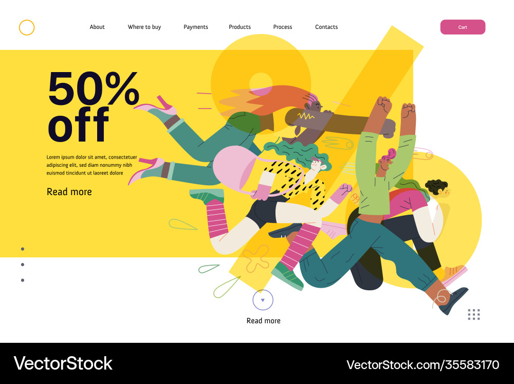 Discounts sale promotion web template Royalty Free Vector