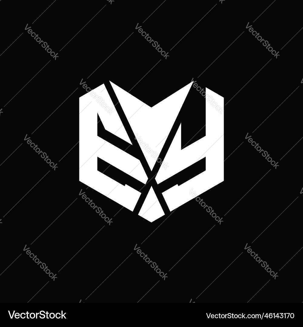 Ey logo monogram abstract hexagon images design Vector Image