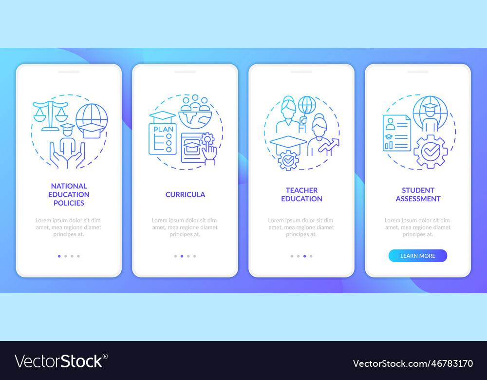 Gced mainstreaming blue gradient onboarding Vector Image