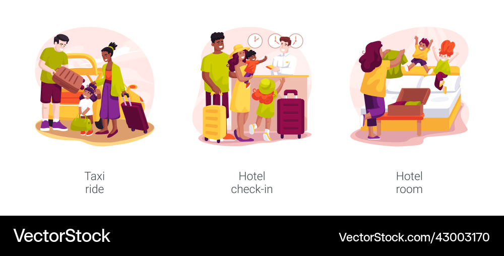 Hotel check-in isolated cartoon Royalty Free Vector Image