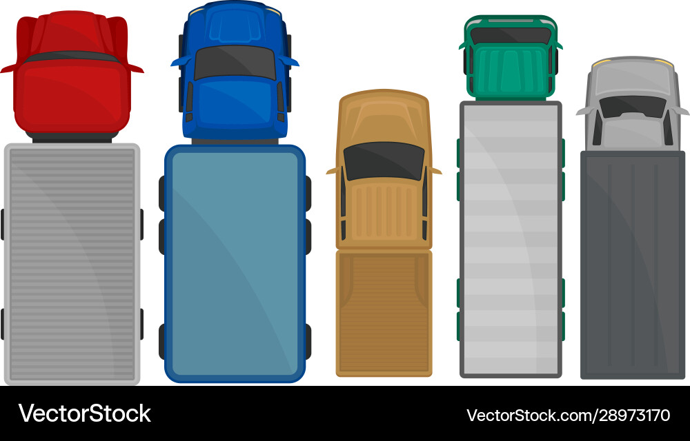 Lorries and trucks isolated on white background Vector Image