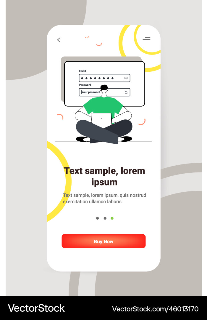 Man login to social media apps mobile or computer Vector Image