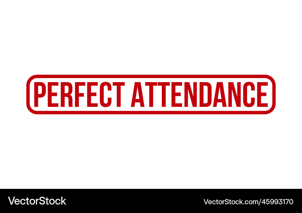 Perfect attendance rubber stamp seal Royalty Free Vector