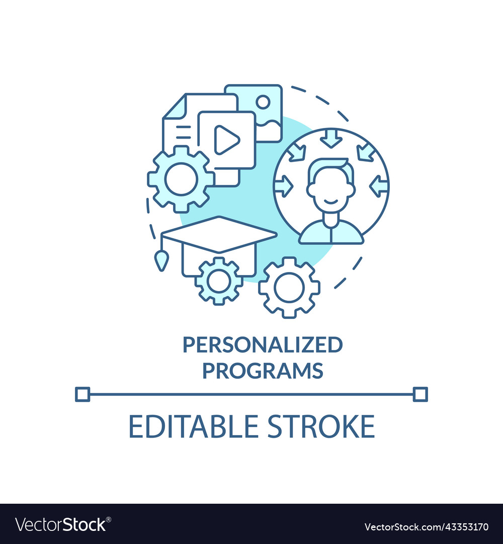 Personalized programs turquoise concept icon Vector Image