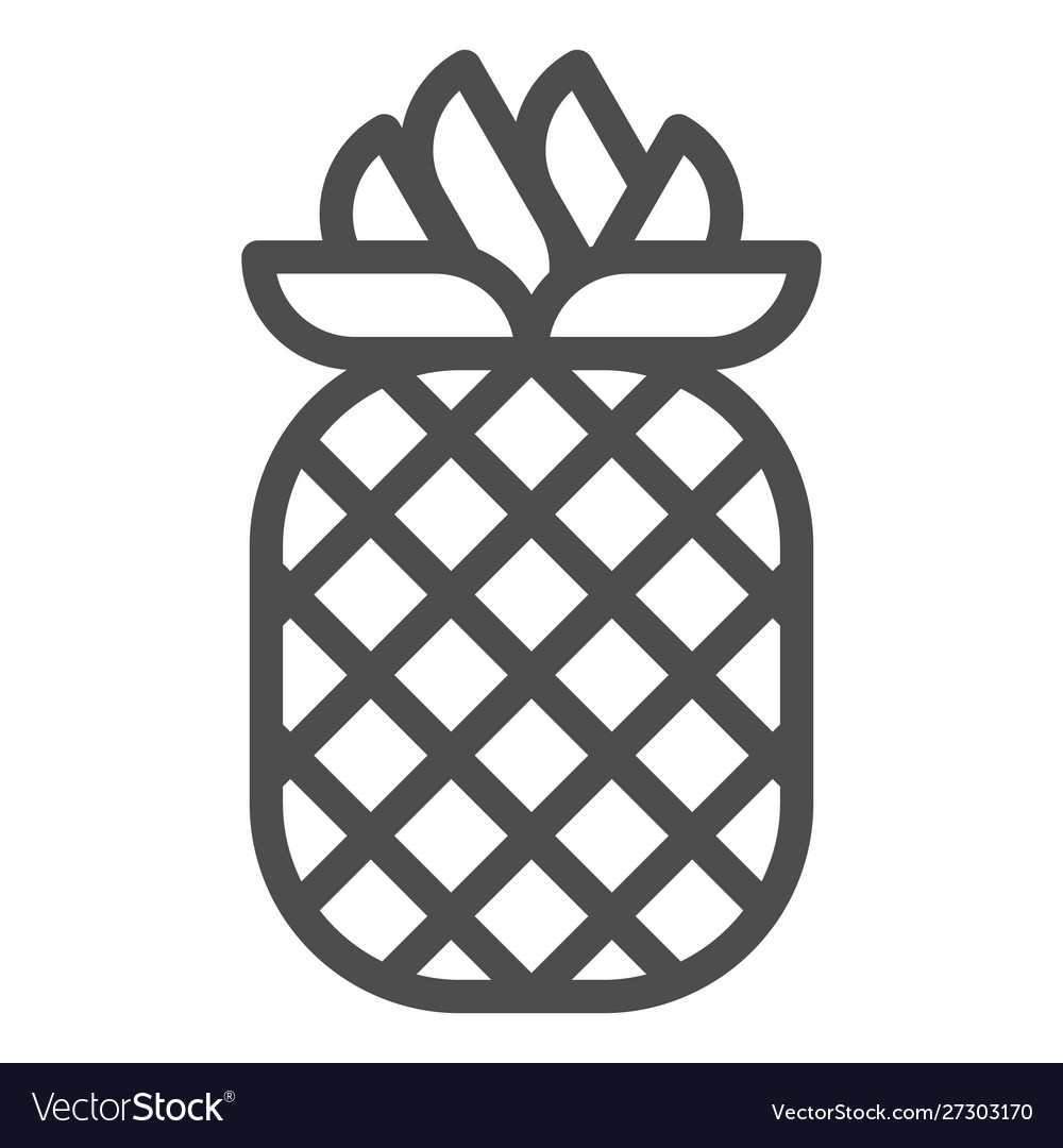Pineapple line icon tropical fruit Royalty Free Vector Image