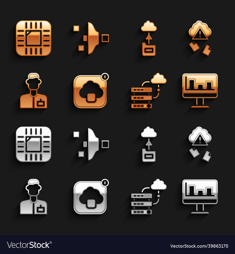Set cloud technology data transfer hacking Vector Image