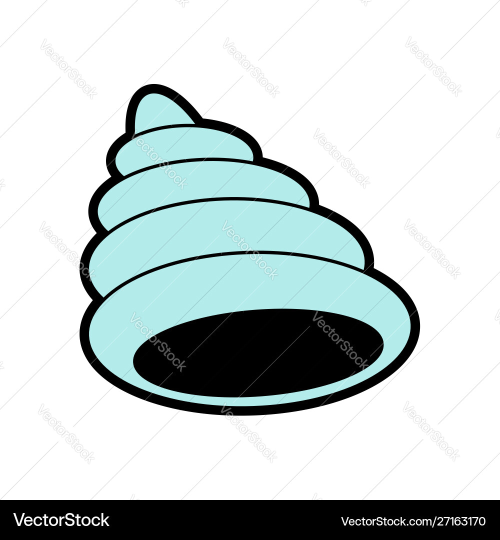 Shell isolated underwater world fauna Royalty Free Vector