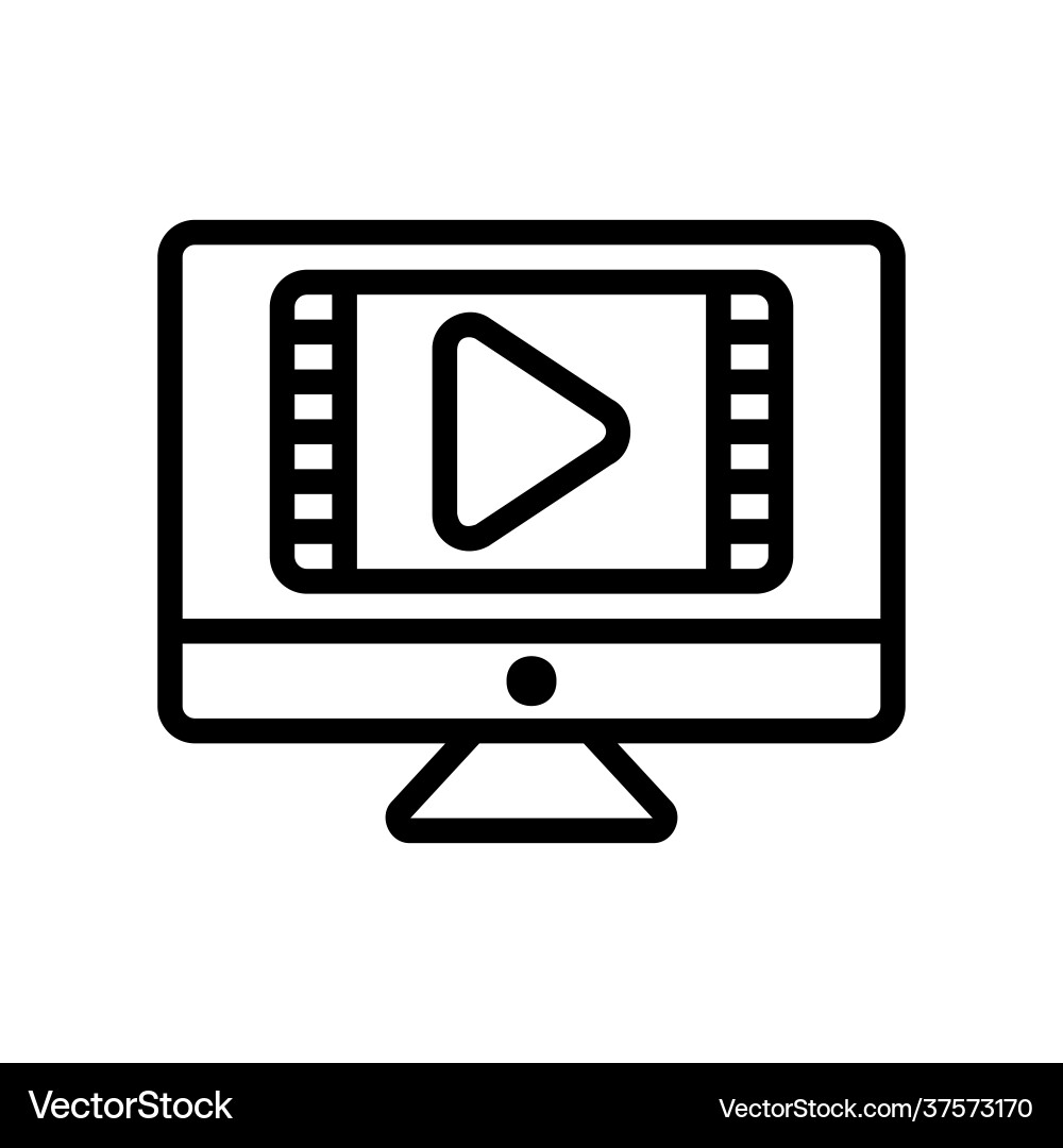 Video streaming icon in line style about Vector Image