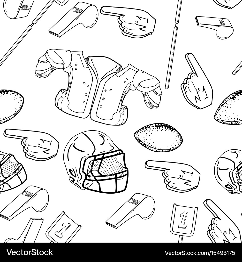 American football seamless pattern Royalty Free Vector Image