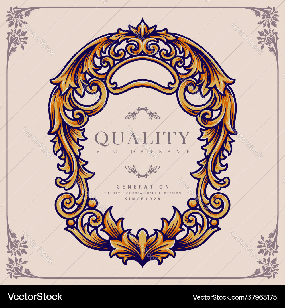 Classic label ornate isolated vintage Royalty Free Vector