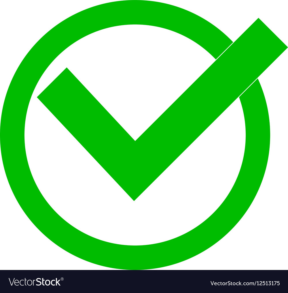 Green Check Mark Royalty Free Vector Image VectorStock