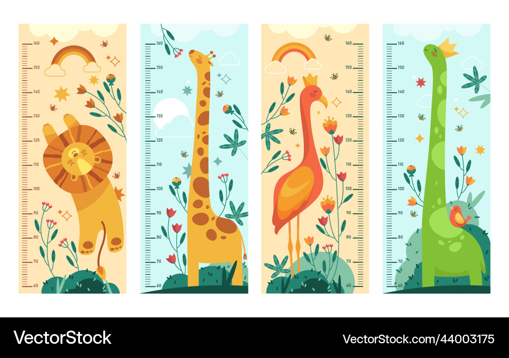 Growth meter or ruler for children banners Vector Image