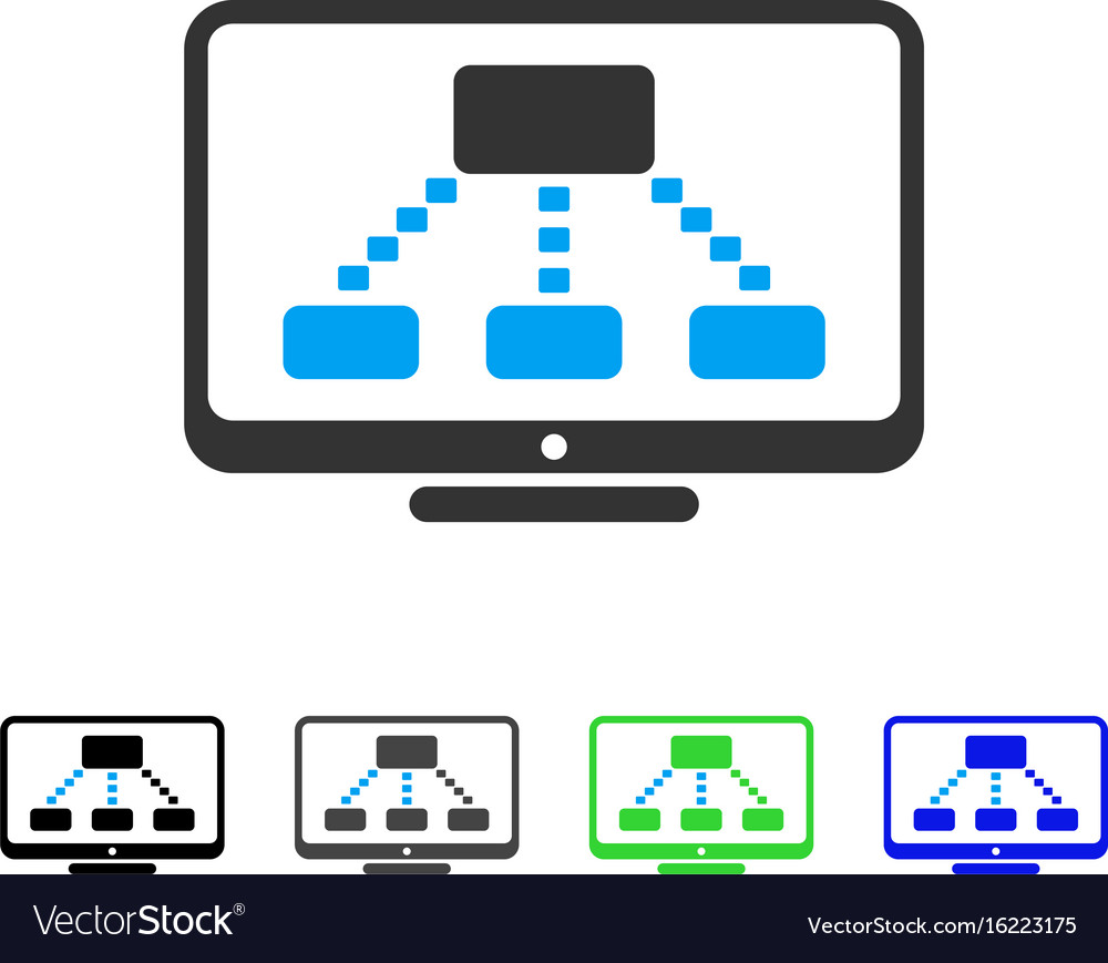 Hierarchy monitoring flat icon Royalty Free Vector Image Hierarchy monitoring flat icon Royalty Free Vector Image