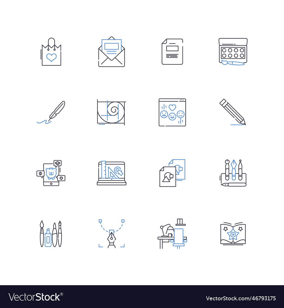 Interface design line icons collection usability Vector Image
