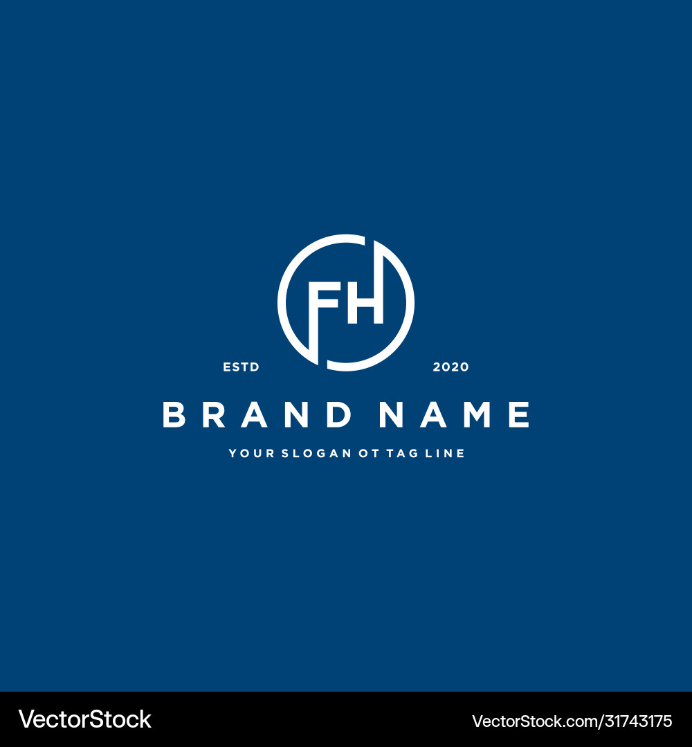 Letter fh logo design Royalty Free Vector Image