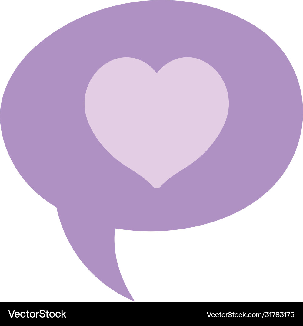 Love heart romantic speech bubble isolated icon Vector Image