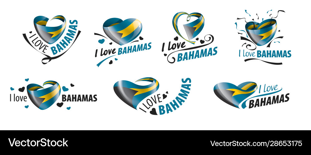 National flag bahamas in shape Royalty Free Vector Image