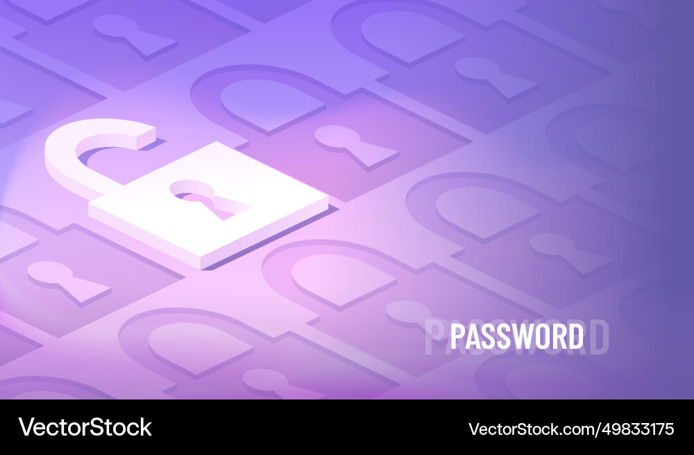 Password protection and cybersafety concept Vector Image