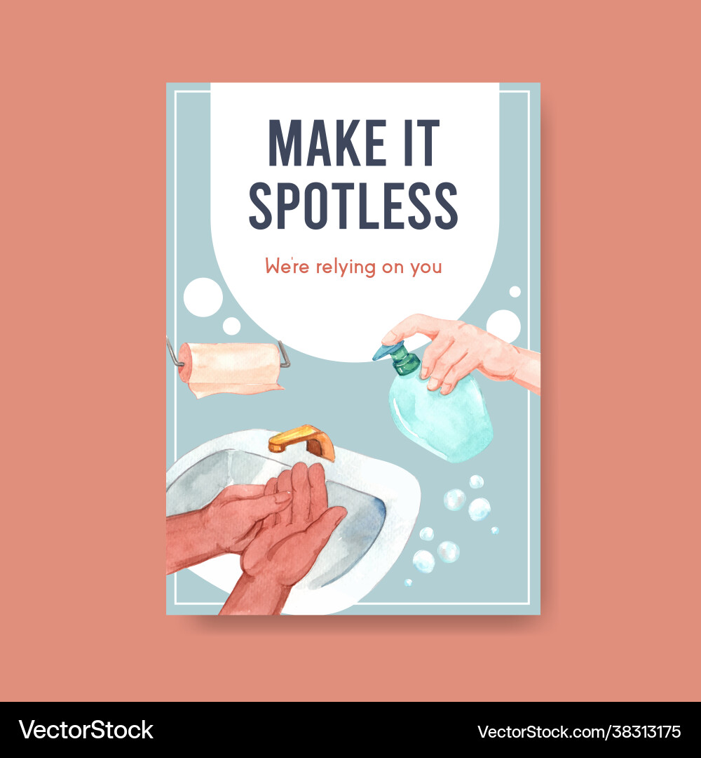 Poster template with global handwashing day Vector Image