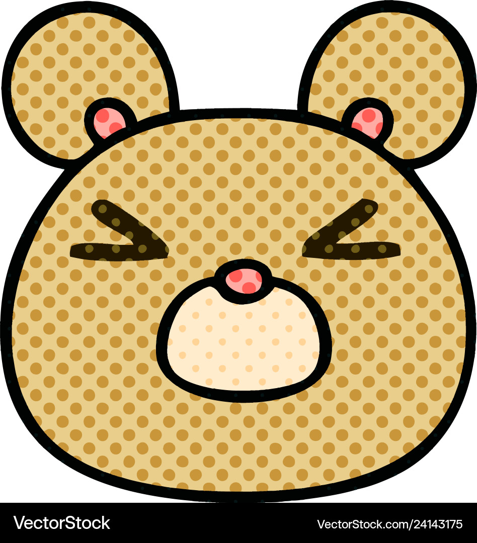 Quirky comic book style cartoon bear face Vector Image