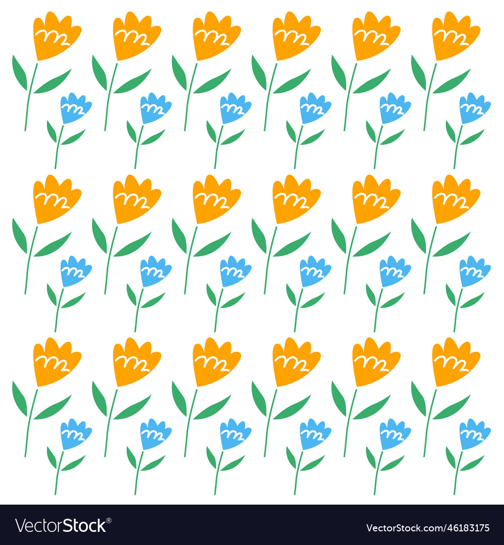 Simple spring flowers texture background pattern Vector Image