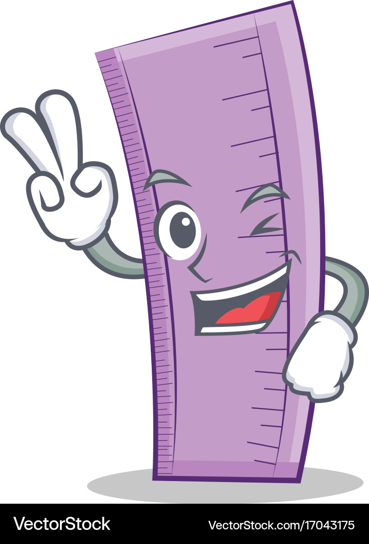 Two finger ruler character cartoon design Vector Image