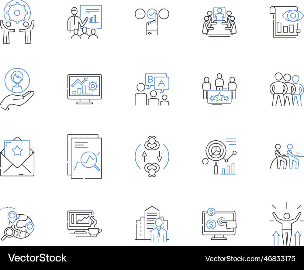 Uniqueness line icons collection originality Vector Image
