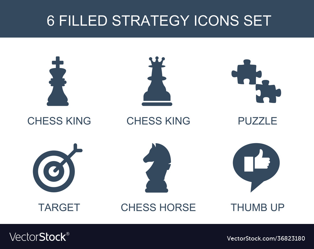 6 strategy icons Royalty Free Vector Image - VectorStock