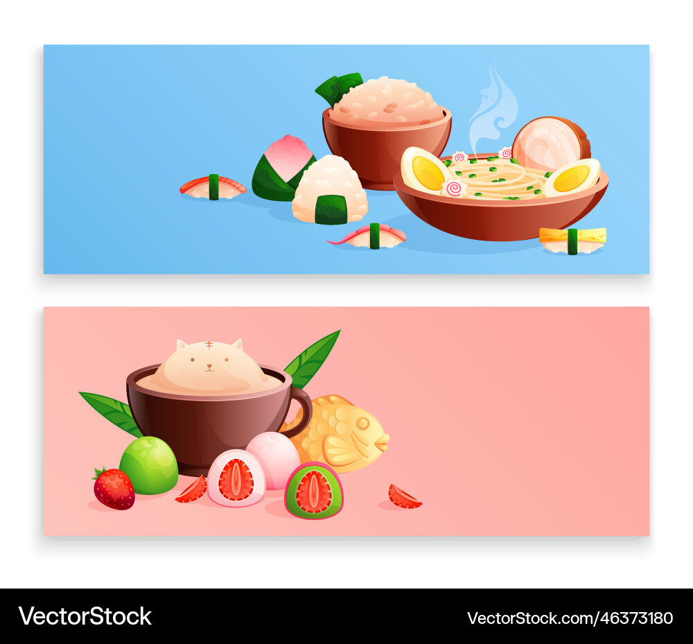 Asian food banners set Royalty Free Vector Image