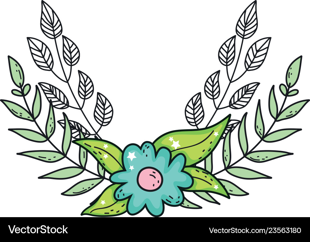 Beautiful flowers decorative icon Royalty Free Vector Image