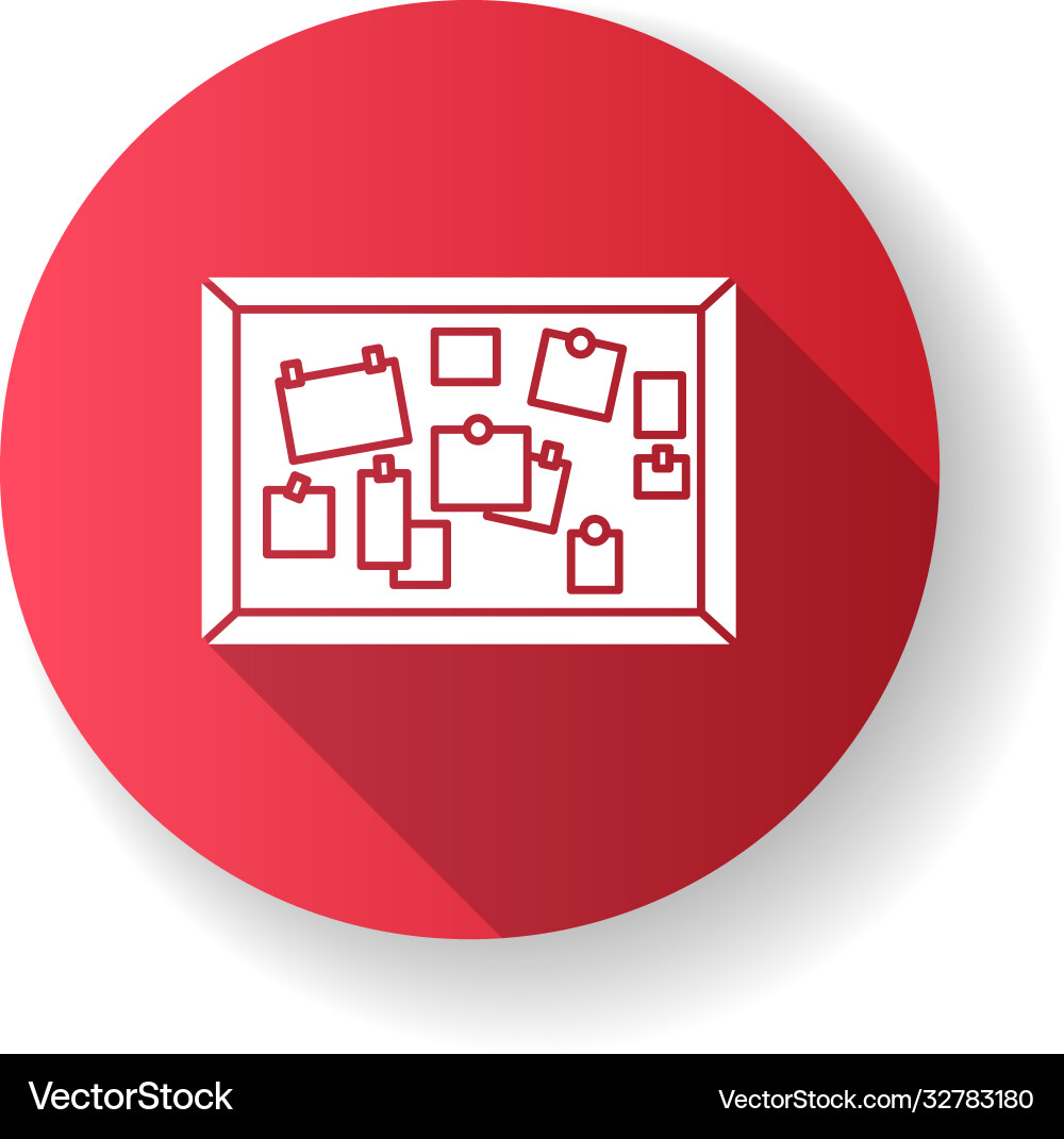 Bulletin board flat design long shadow glyph icon Vector Image