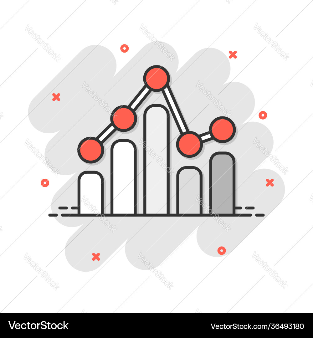 Cartoon business graph icon in comic style chart Vector Image