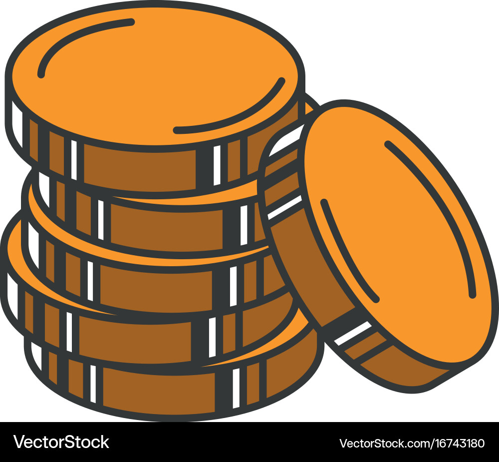 Coin money isolated icon Royalty Free Vector Image