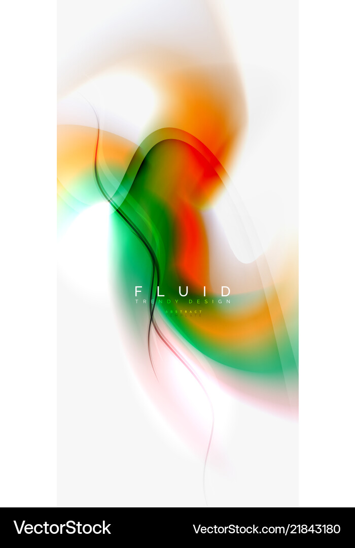Color flowing wave trendy liquid design template Vector Image