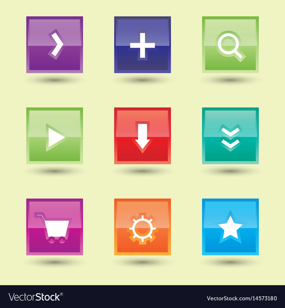 Colorful website buttons design Royalty Free Vector Image