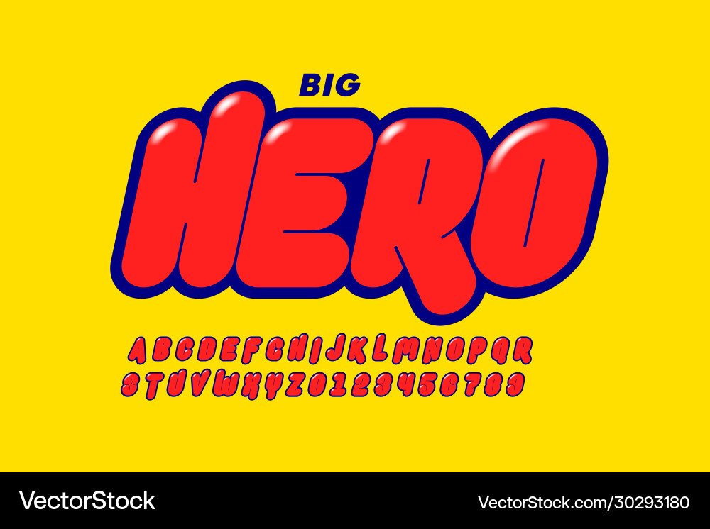 Comics super hero style font alphabet letters Vector Image