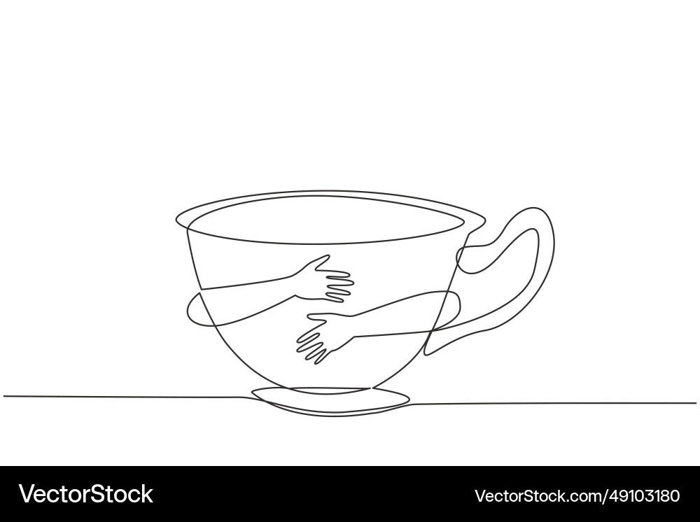 Continuous one line drawing of human hands Vector Image