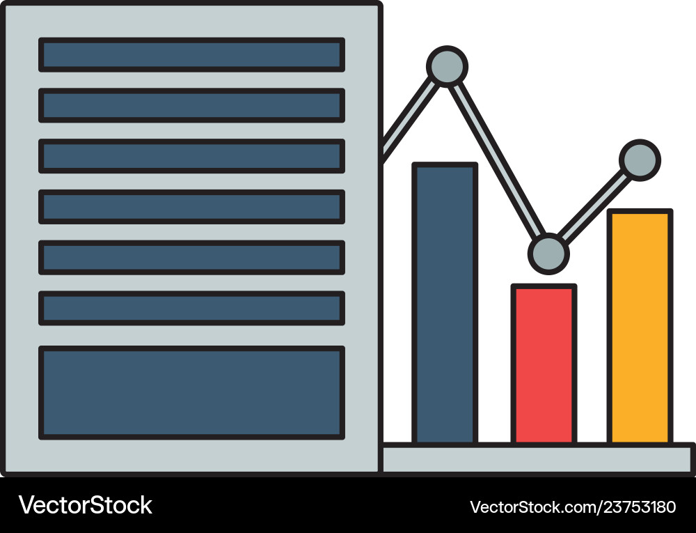 Document paper sheet report chart Royalty Free Vector Image