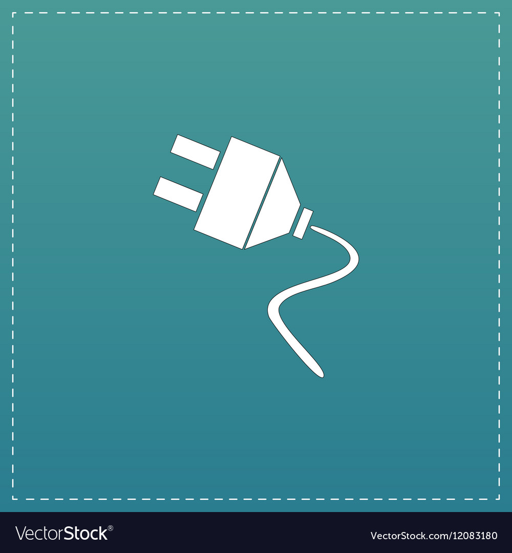 Electrical plug web flat icon Royalty Free Vector Image