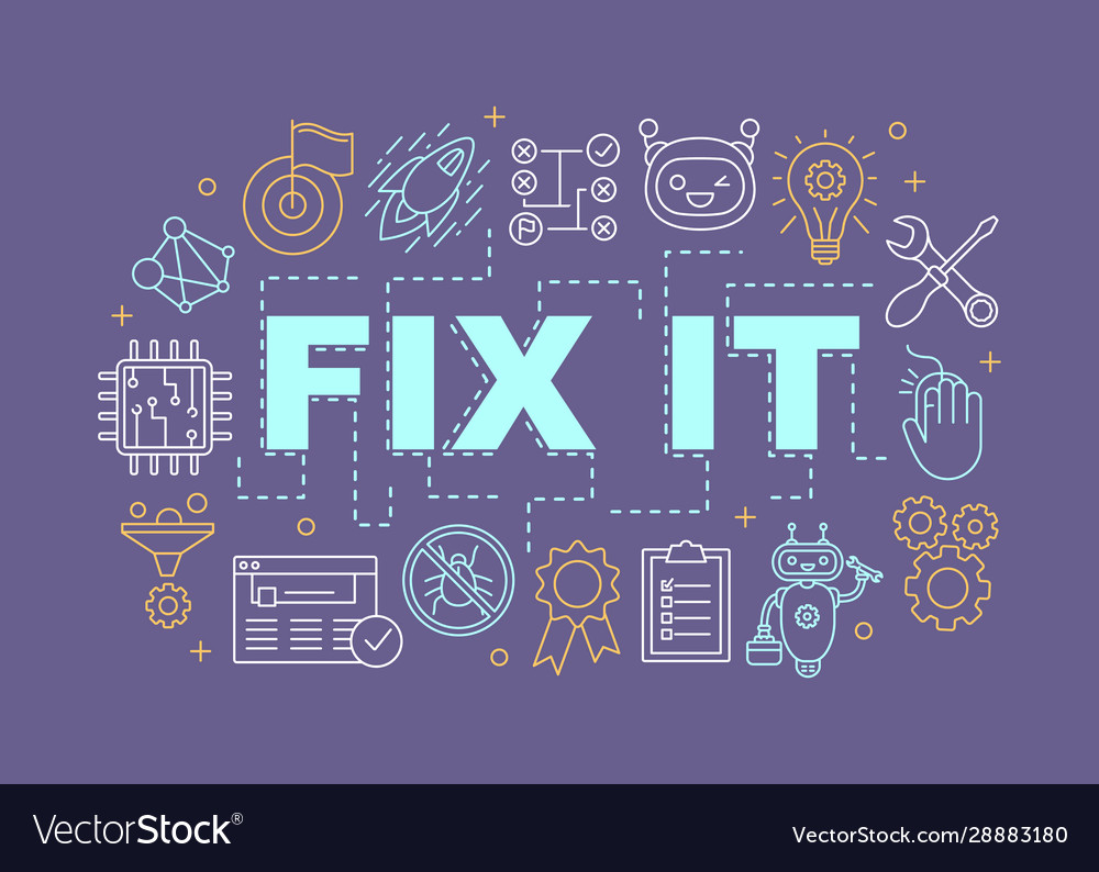 Fix it word concepts banner Royalty Free Vector Image