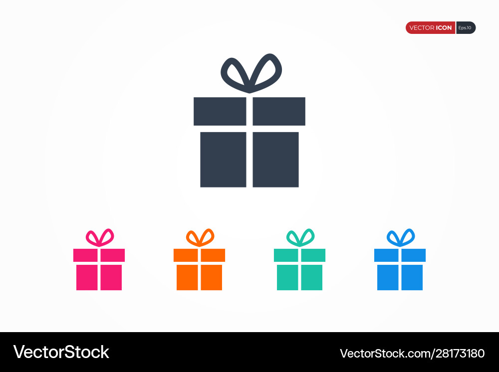 Gift icons set isolated on white background Vector Image