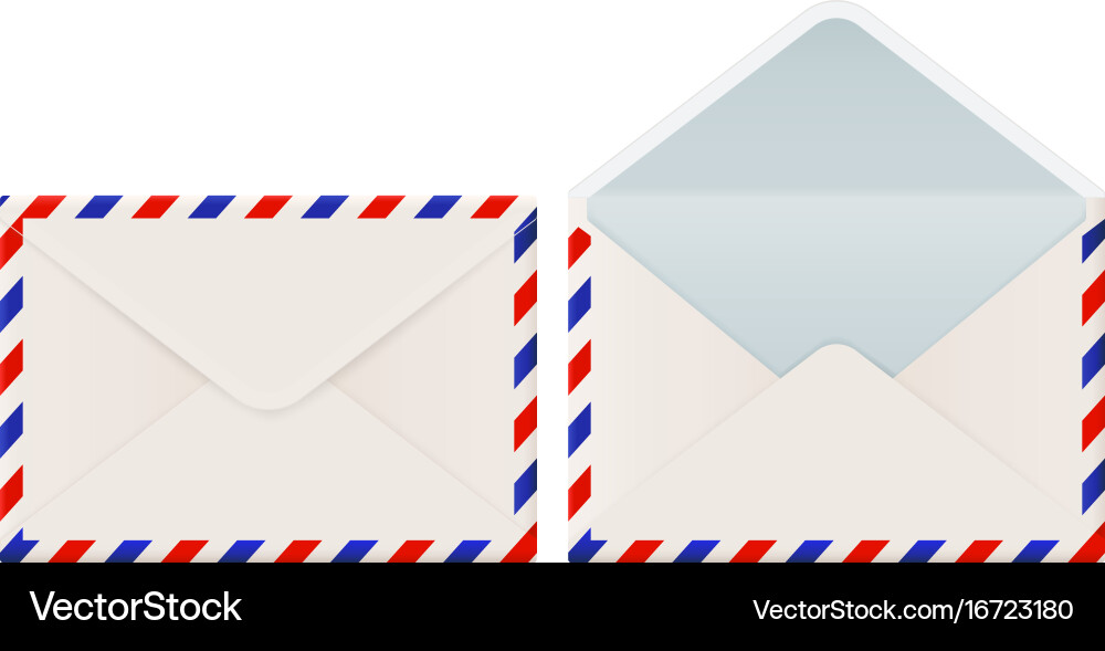 International mail envelope backside closed Vector Image